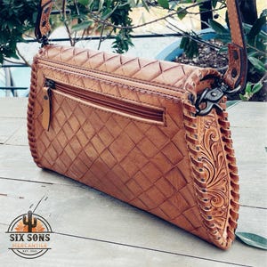 Small Western Leather Crossbody Purse, Western Tote Bag, Hand Tooled ...