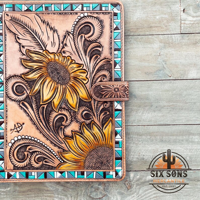 Handmade Legal Pad Portfolio, Legal Pad Cover, Hand Tooled Leather ...
