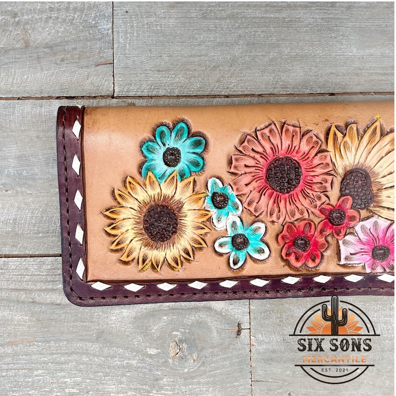 Western Hand Tooled Leather Wallet, Handmade Wallet, Western Leather ...