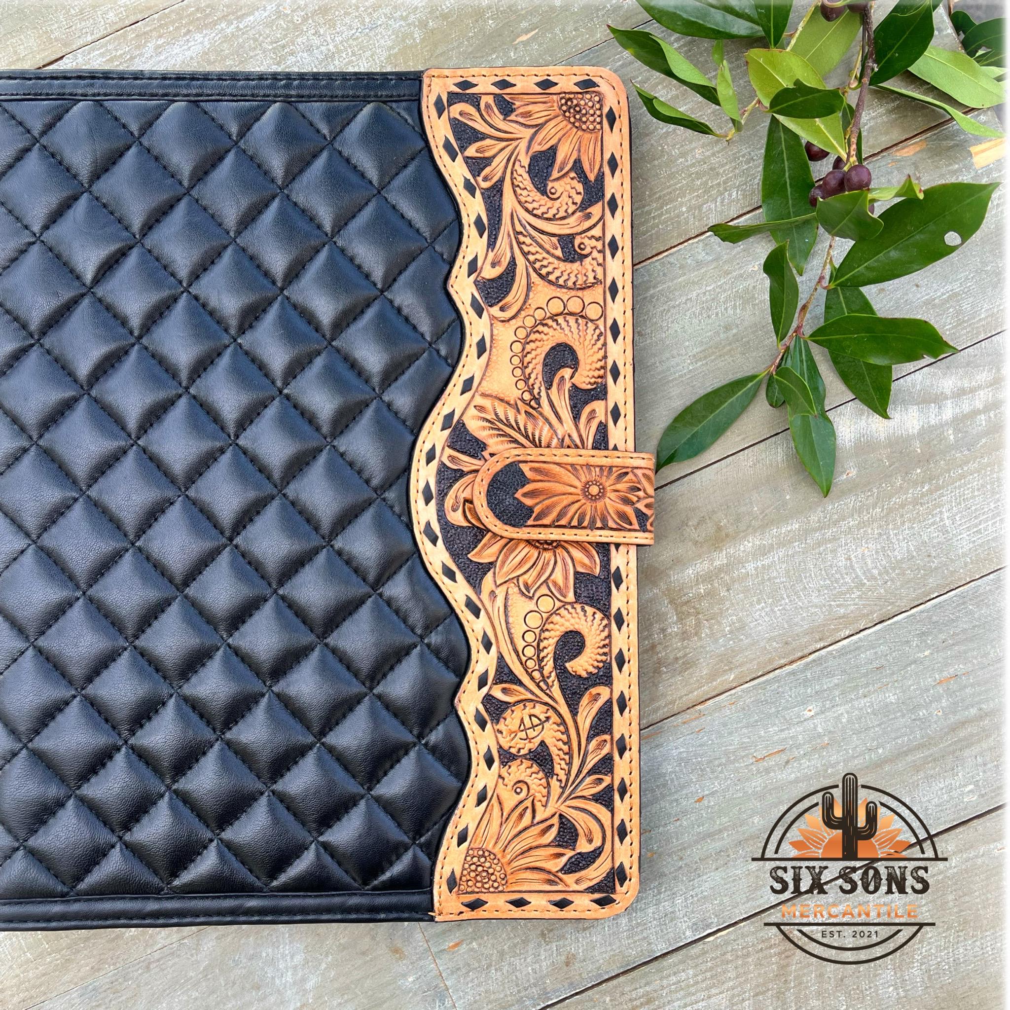 Handmade Legal Pad Portfolio, Legal Pad Cover, Hand Tooled Leather ...