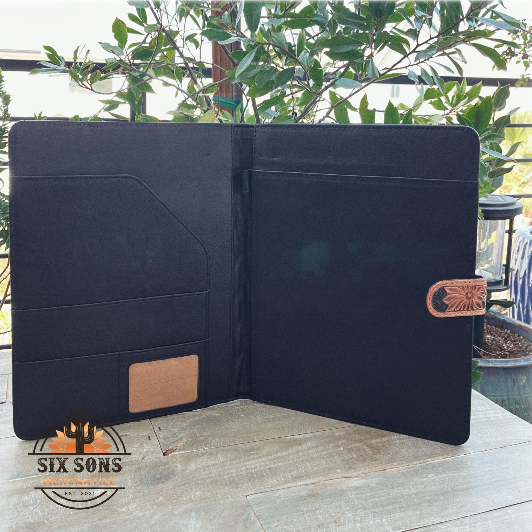 Handmade Legal Pad Portfolio, Legal Pad Cover, Hand Tooled Leather ...