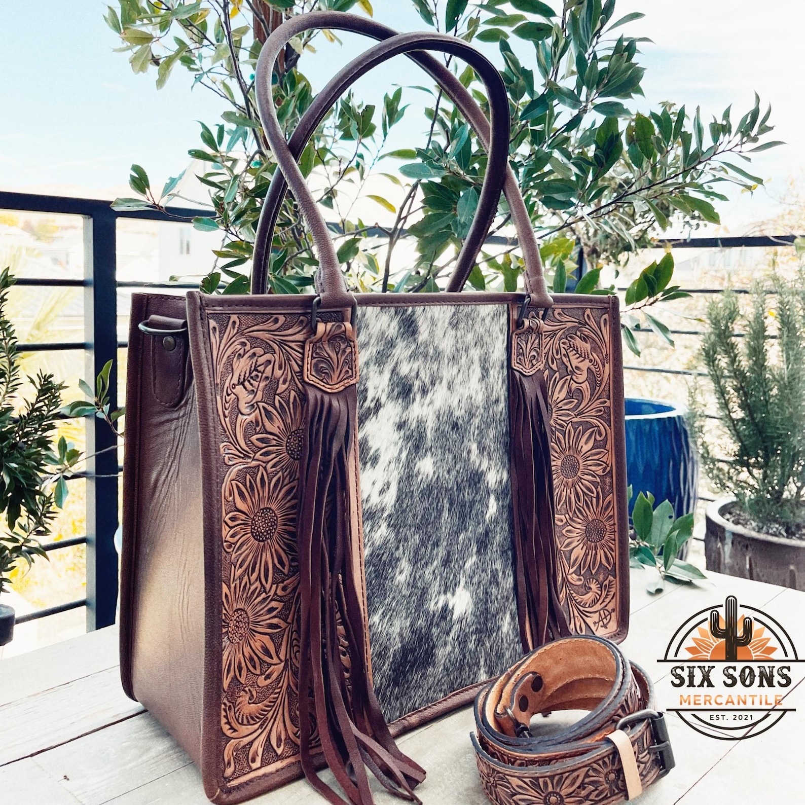 Western Purse, Hand Tooled Leather Purse, Western Tote Bag, Conceal ...