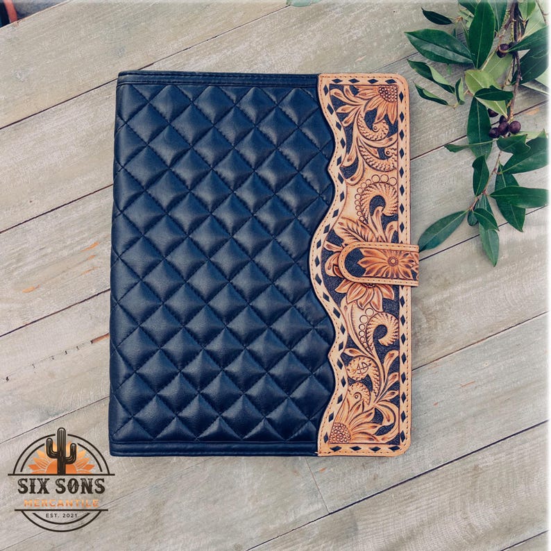 Handmade Legal Pad Portfolio, Legal Pad Cover, Hand Tooled Leather ...
