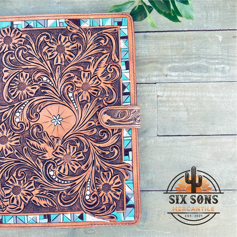 Handmade Legal Pad Portfolio, Legal Pad Cover, Hand Tooled Leather ...