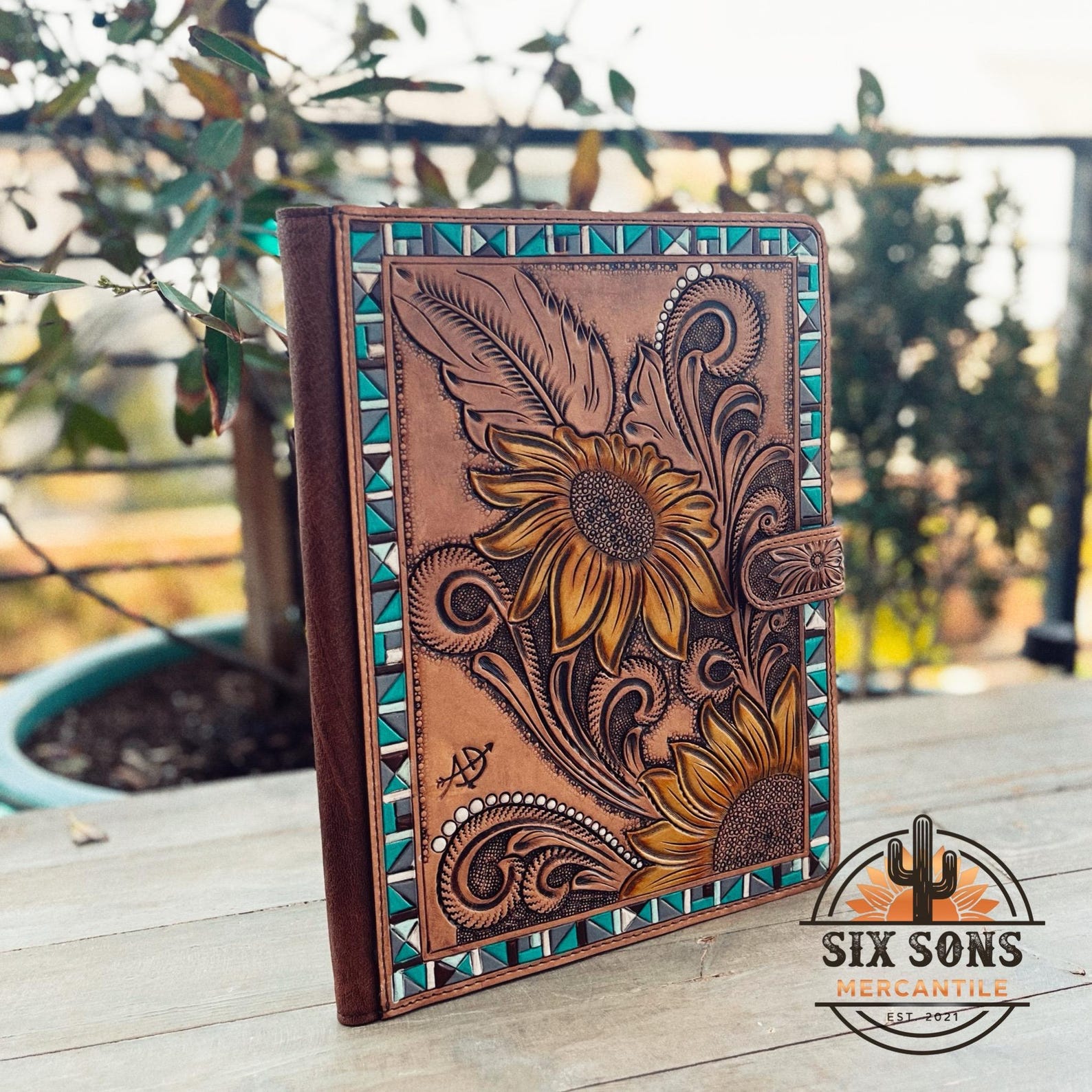 Handmade Legal Pad Portfolio, Legal Pad Cover, Hand Tooled Leather ...