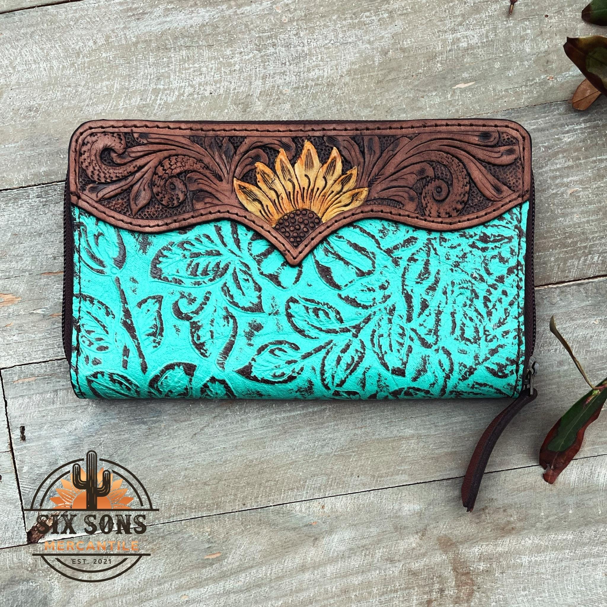 Western Hand Tooled Leather Wallet, Handmade Wallet, Western Leather ...
