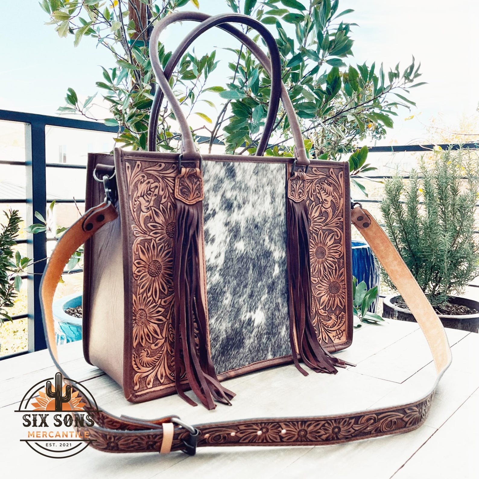 Western Purse, Hand Tooled Leather Purse, Western Tote Bag, Conceal ...