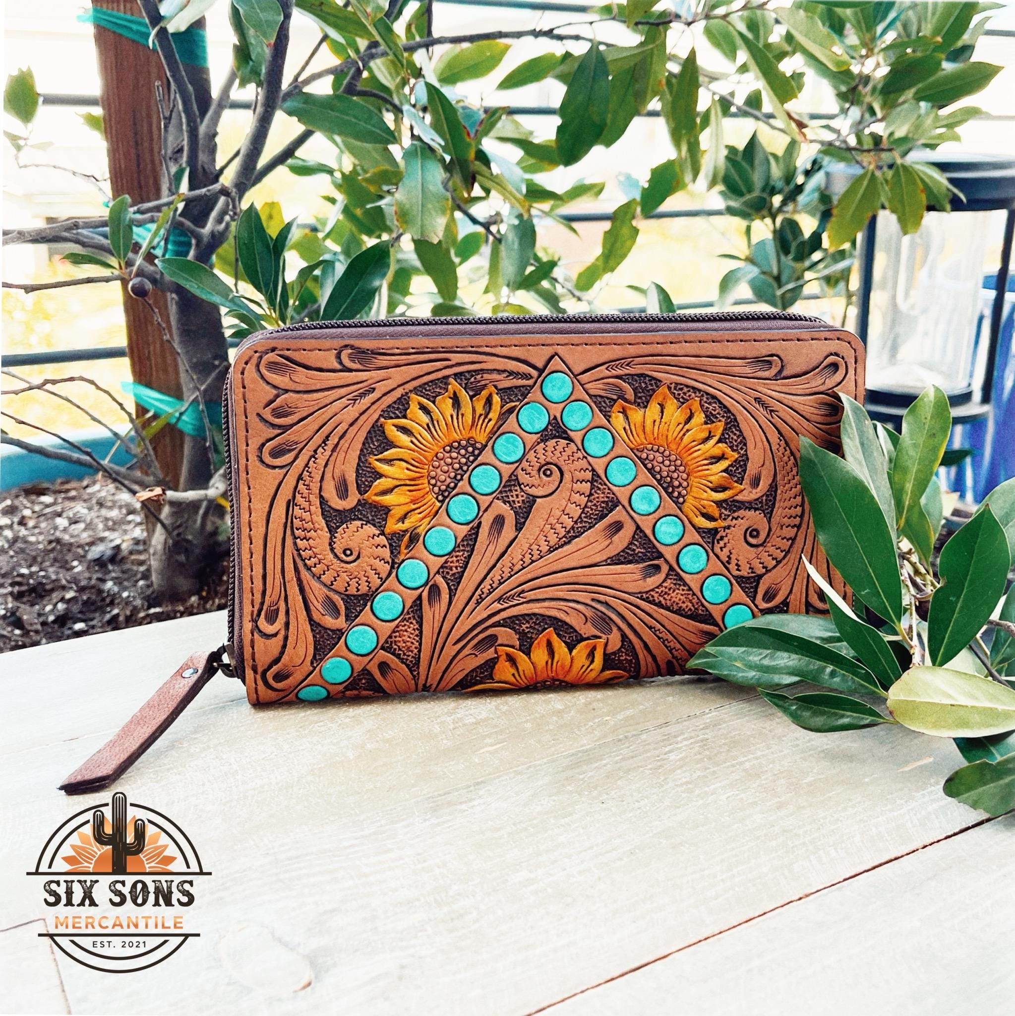 Western Hand Tooled Leather Wallet, Handmade Wallet, Western Leather ...