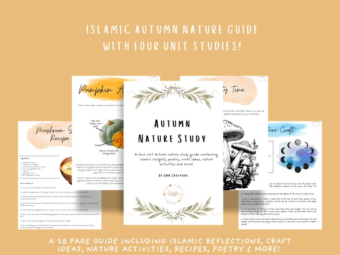 Islamic Autumn Nature Guide - 4 Unit Studies - Dandelions & Doodles - Etsy