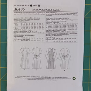 Butterick 6485 Retro Vintage Women's 1940s Dress Shoulder Yokes Size 6 ...