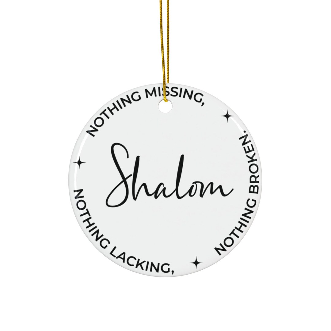 Shalom Ceramic Ornament, Shalom Blessing Decor, Christmas Hanukkah Gift ...