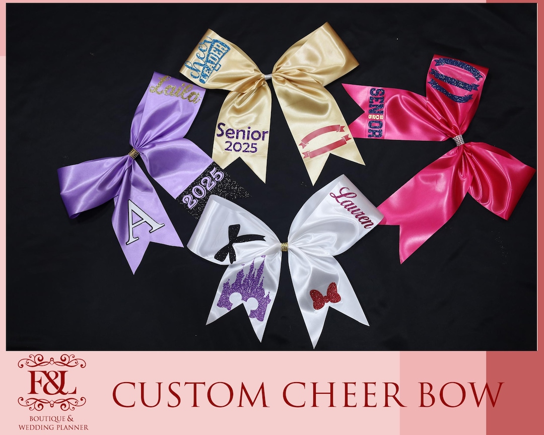 Custom Cheer Bow With Name | Glitter Cheer Bow | Custom Team Cheer Hair ...