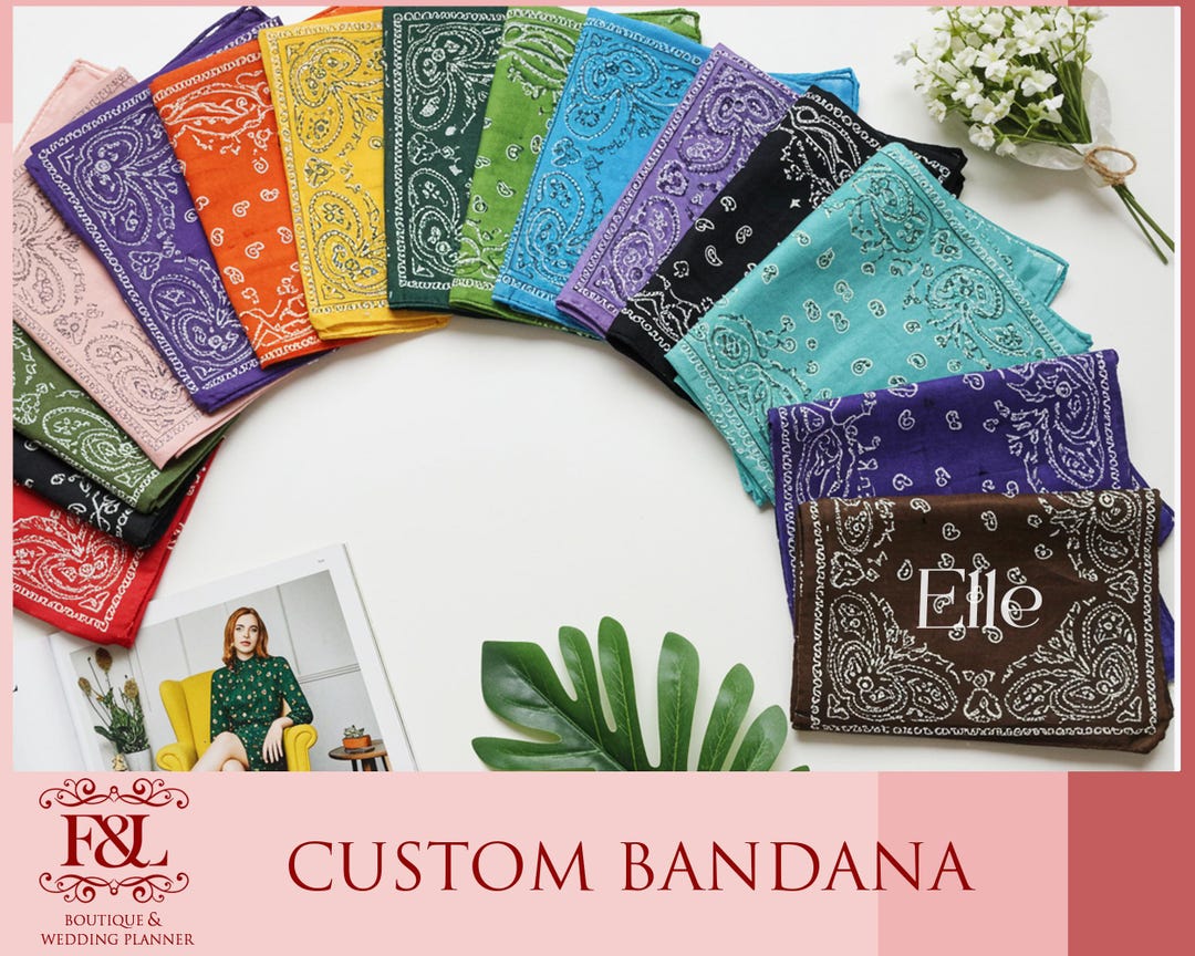Personalized Bandana - Cotton Bridesmaid Bandana - Your Name Bandanas ...