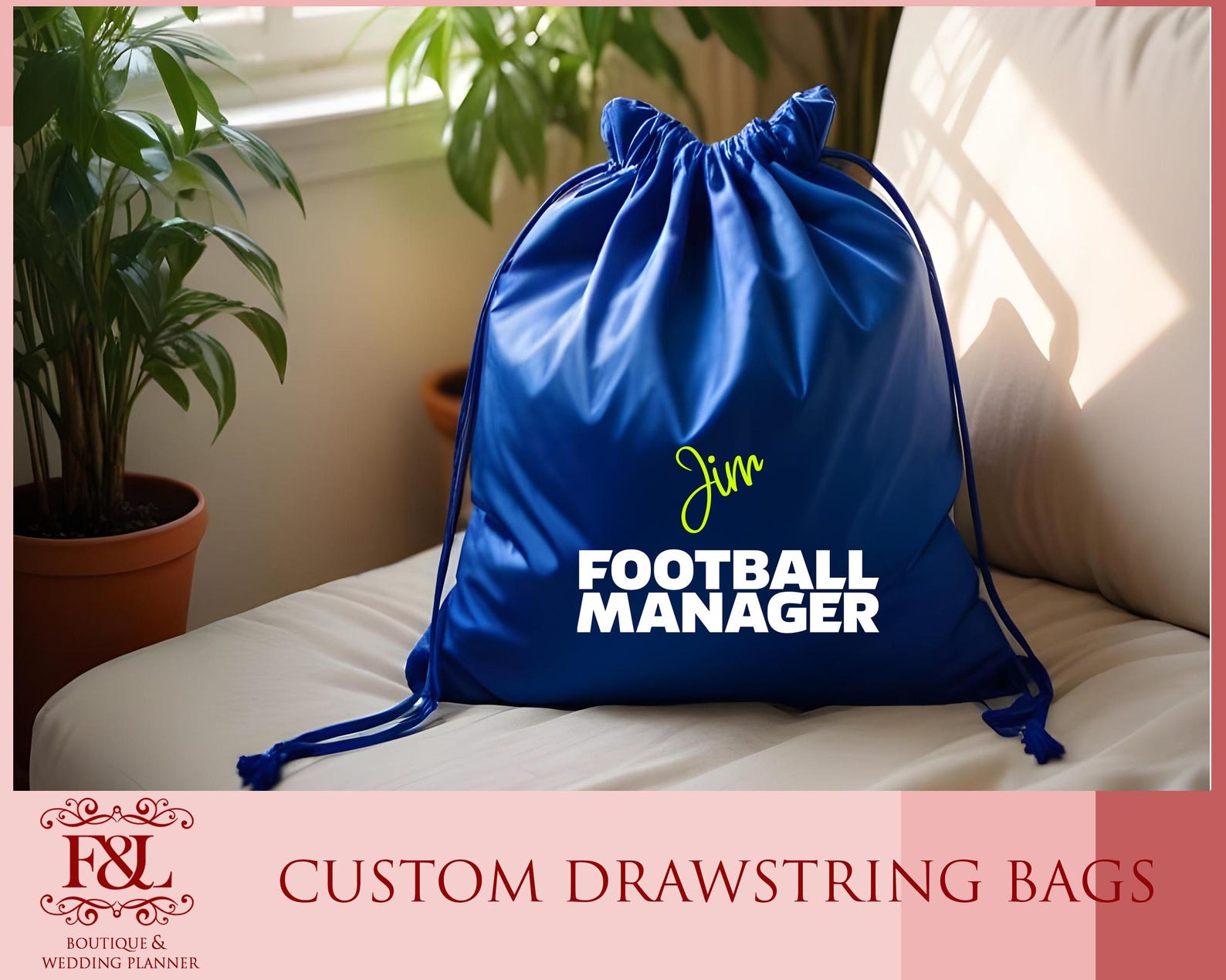 Personalized Bag With Name - Custom Drawstring Backpack - Travel Party ...