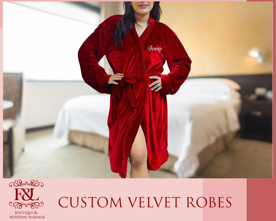 Plus Size Christmas Velvet Robes Christmas Robes Xmas Robes Bridal Robe ...