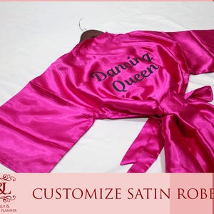 Dancing Queen Robes | Birthday Robes | Bridesmaid Satin Robes | Wedding ...