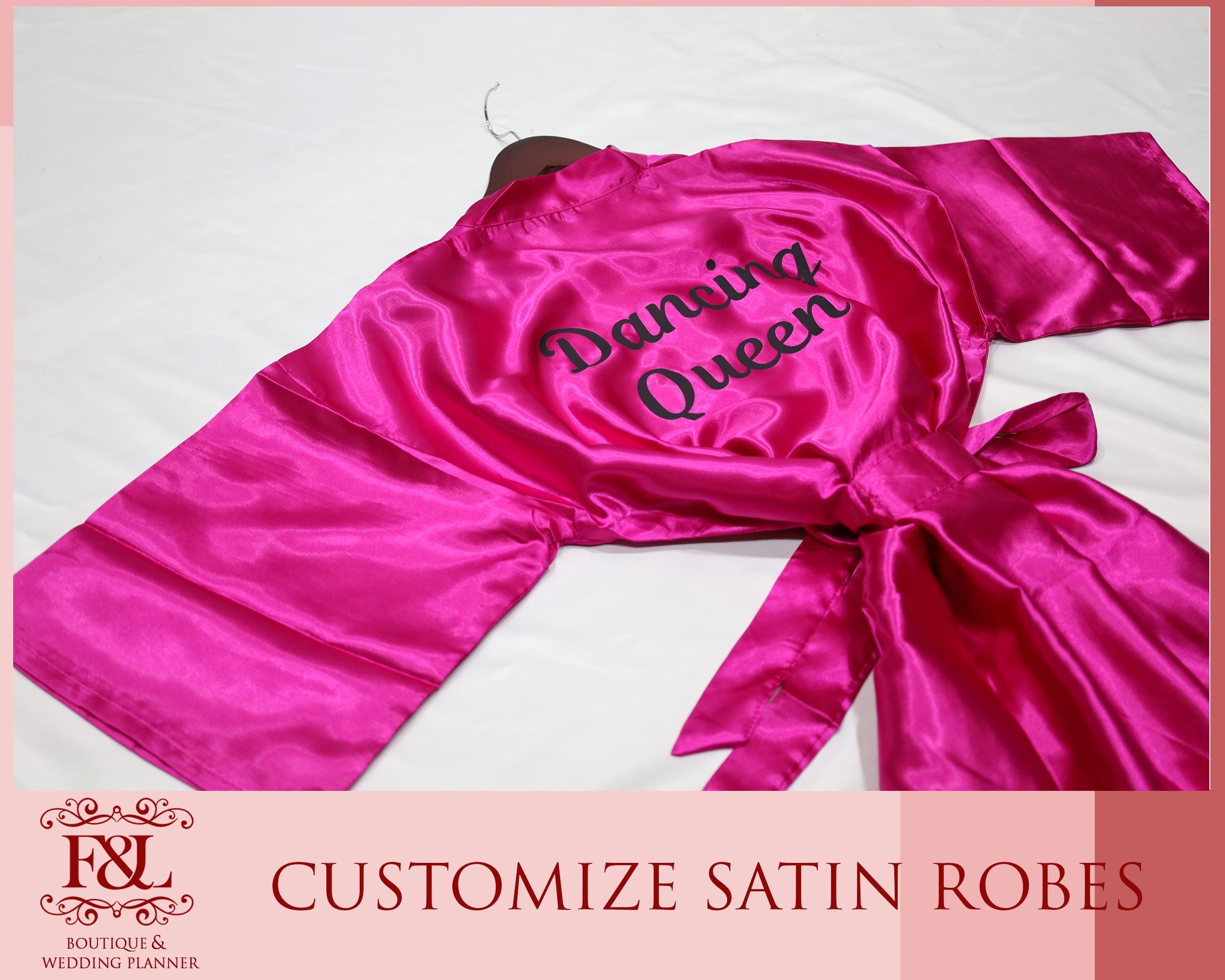 Dancing Queen Robes | Birthday Robes | Bridesmaid Satin Robes | Wedding ...