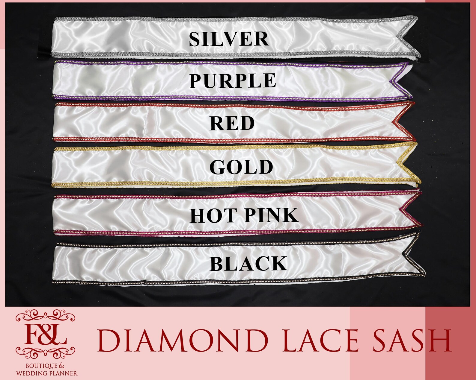 Bridesmaid Sash Custom Text Sash Sash Custom Diamond Lace Sash ...