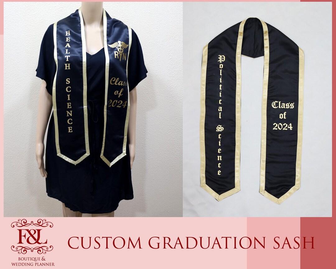 Personalized Graduation Sash | Graduation Sash | Custom Nursing Stole ...