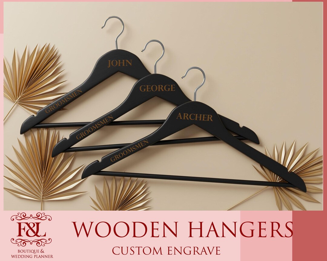 Customized Hangers Bride and Bridesmaid Hanger With Name & Date ...