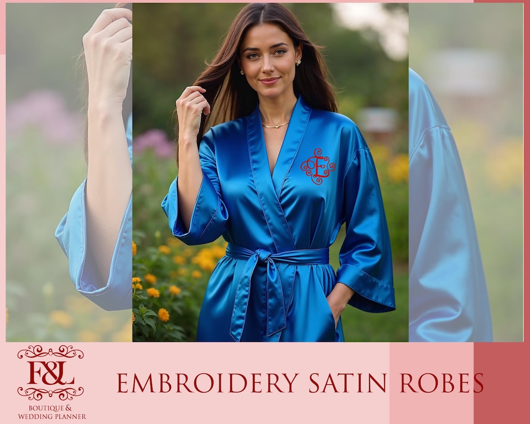Wedding Robe | Custom Embroidery Robes | Birthday Robe | Bridesmaid ...