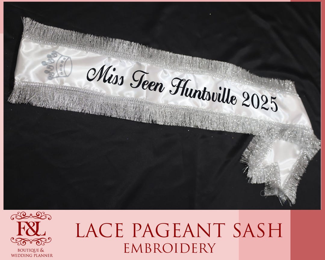 Personalized Pageant Lace Sash Bridesmaid Sash Custom Text Sash Sash ...