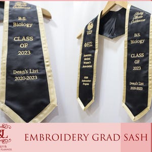 Custom Graduation Stole | Embroidery Graduation Stole | Personalized ...