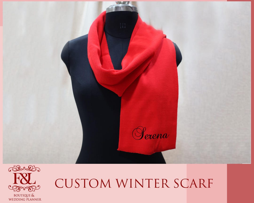 Personalized Scarf for Women - Solid Knit Wool Scarf - Warm Winter ...
