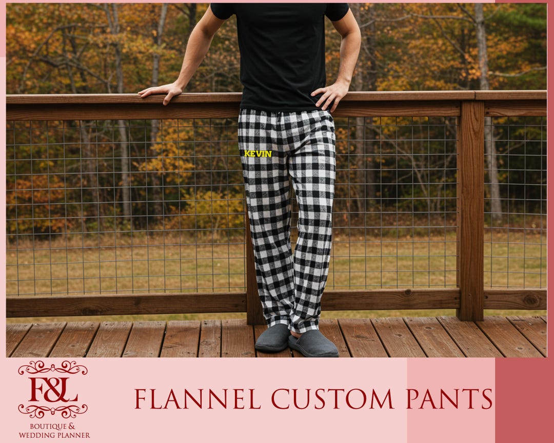 Buffalo Plaid Pants With Name Personalized Flannel Pants for Men ...