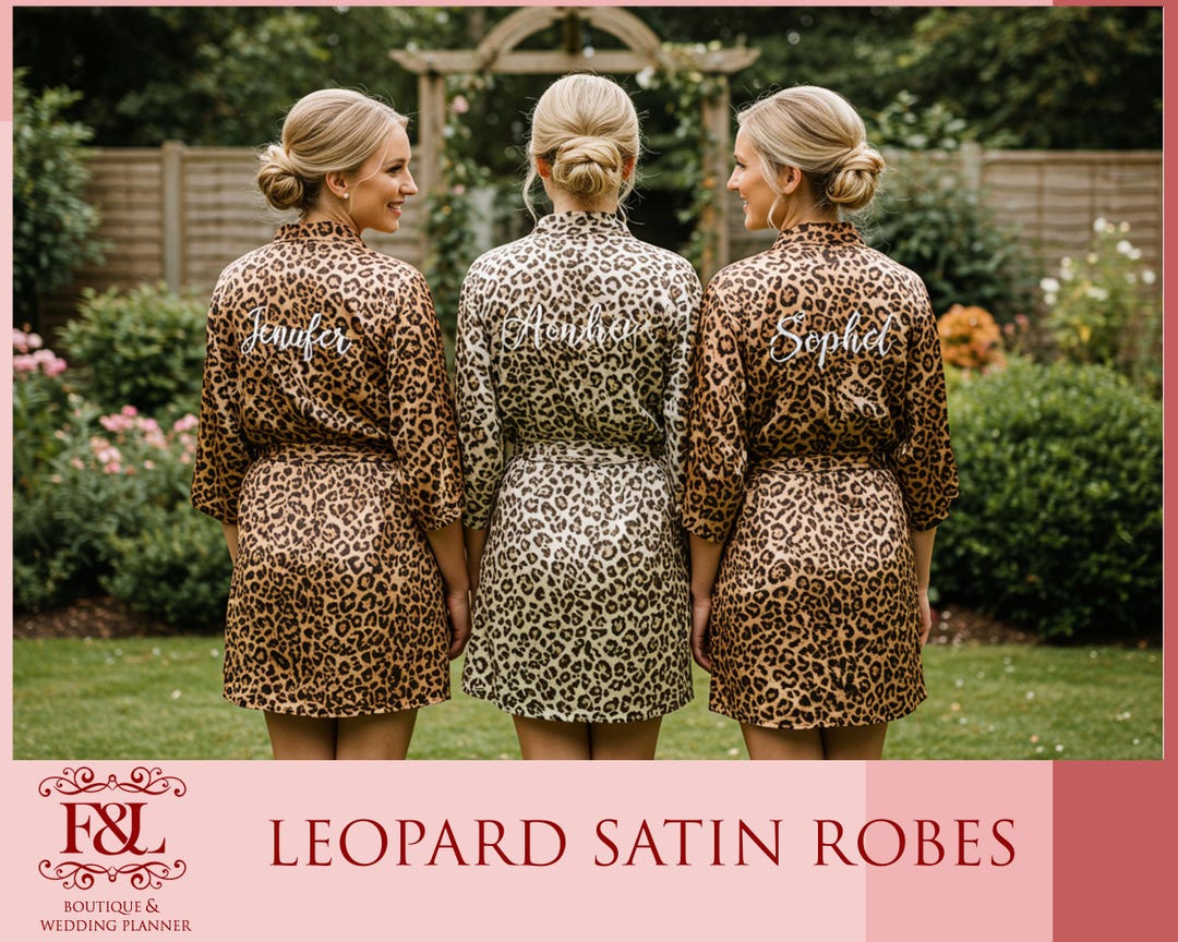 Customized Animal Print Robe, Leopard Bridesmaid Robes, Maid of Honor ...