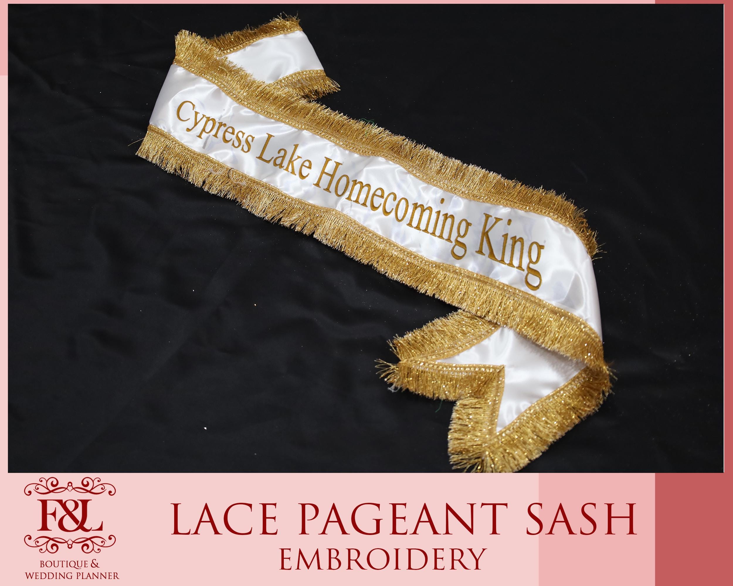 Personalized Pageant Lace Sash Bridesmaid Sash Custom Text Sash Sash ...