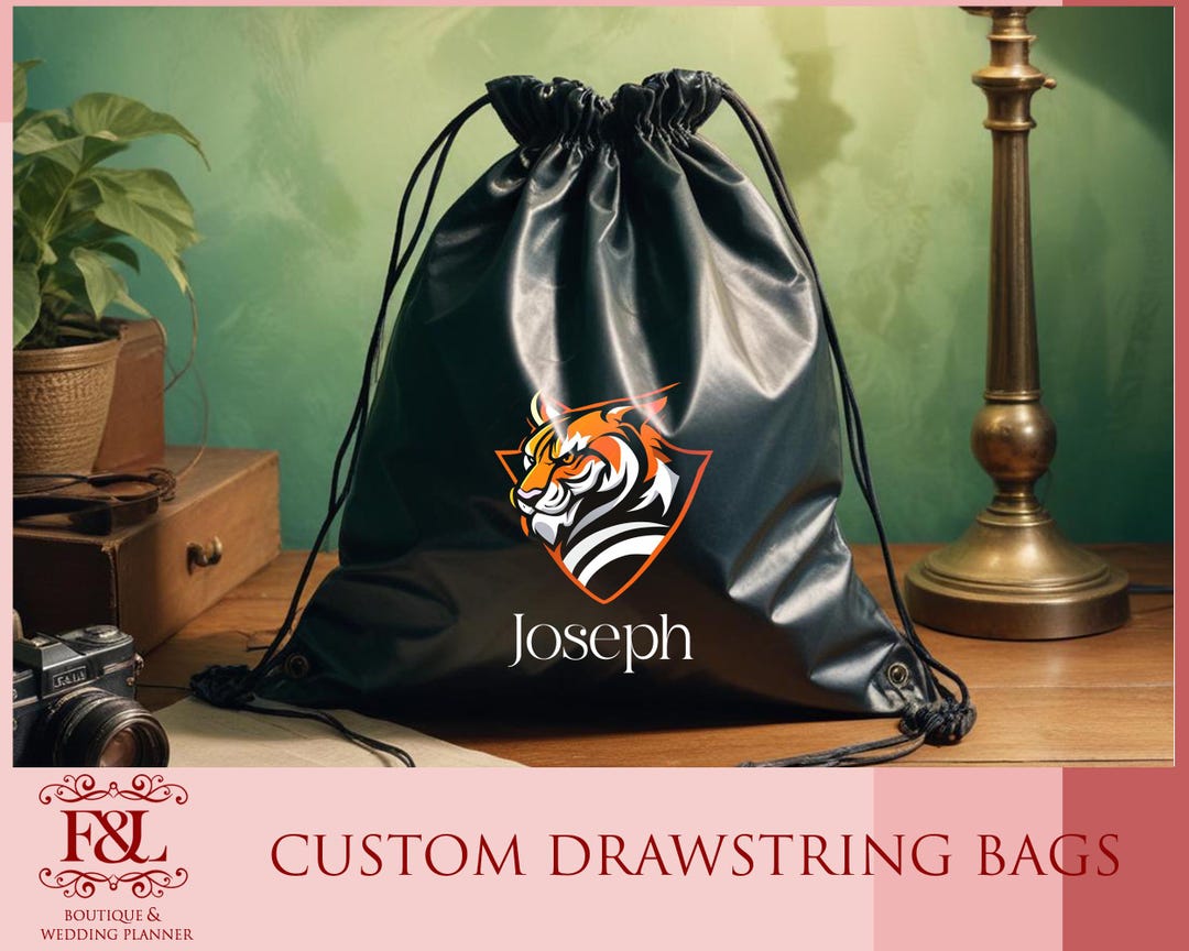 Personalized Bag With Name - Custom Drawstring Backpack - Travel Party ...