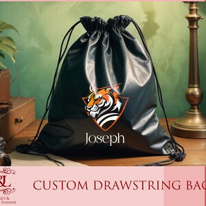 Personalized Bag With Name - Custom Drawstring Backpack - Travel Party ...