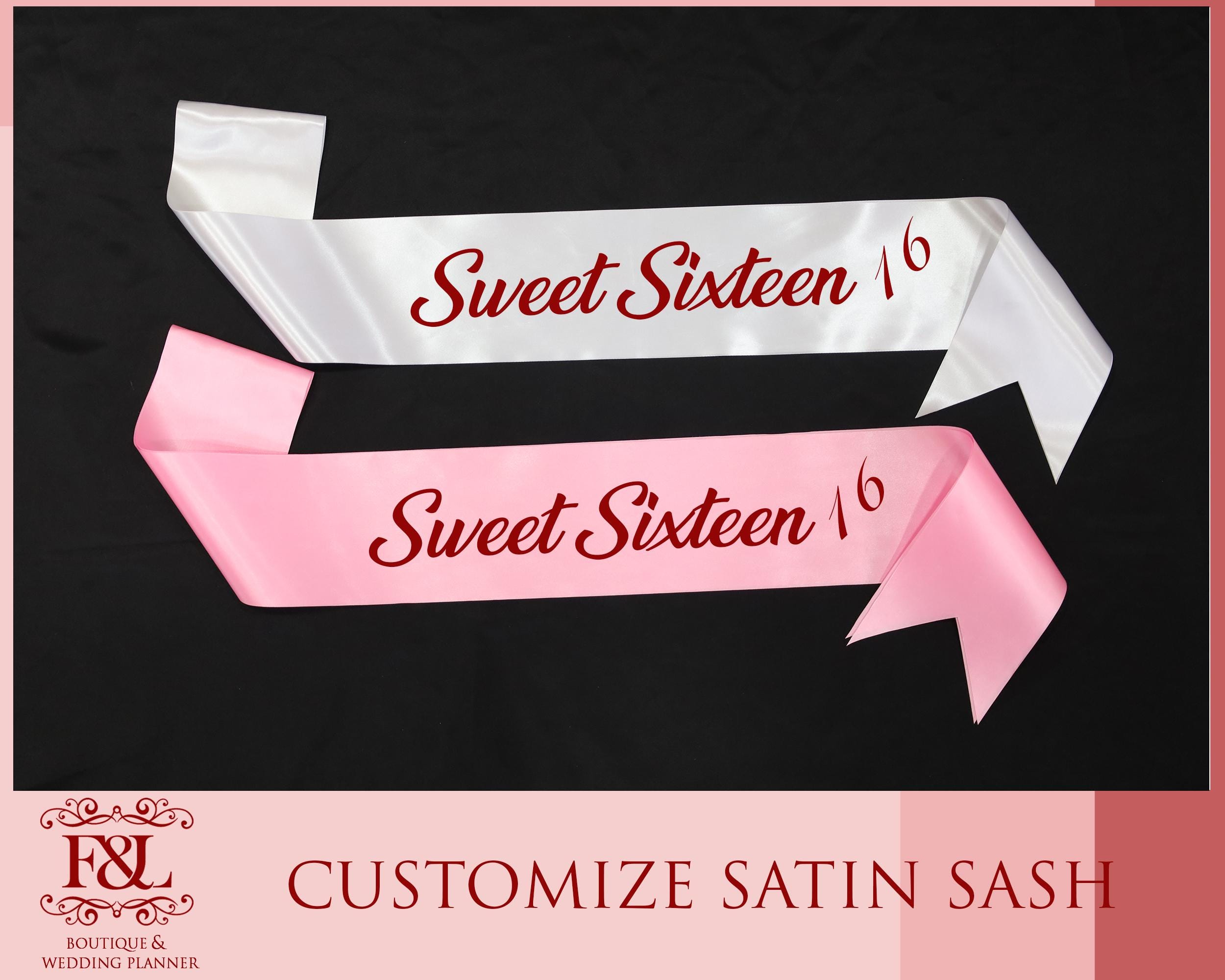 Personalized Sash | Your Text Sash | Sweet 16 Sash | Birthday Party ...