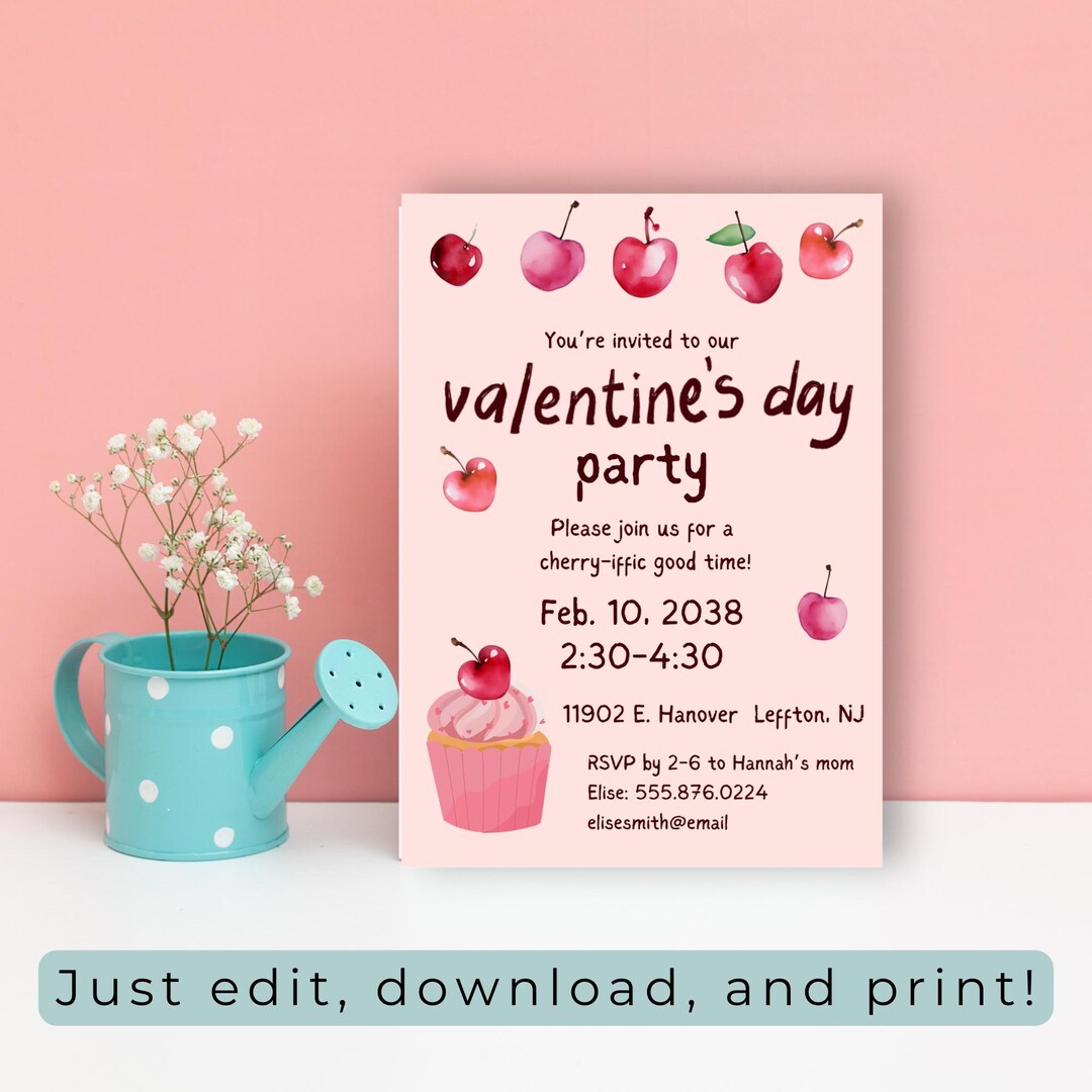 Printable Valentines Day Invitation Template Editable Kids Valentines ...