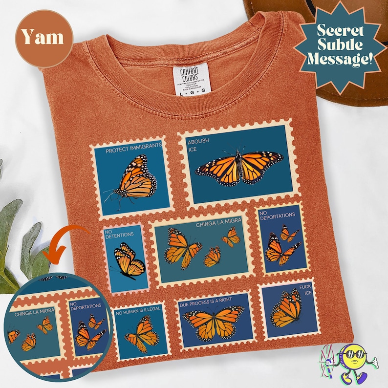 Abolish ICE: Subtle Message Vintage Butterfly Postage Stamps Comfort ...