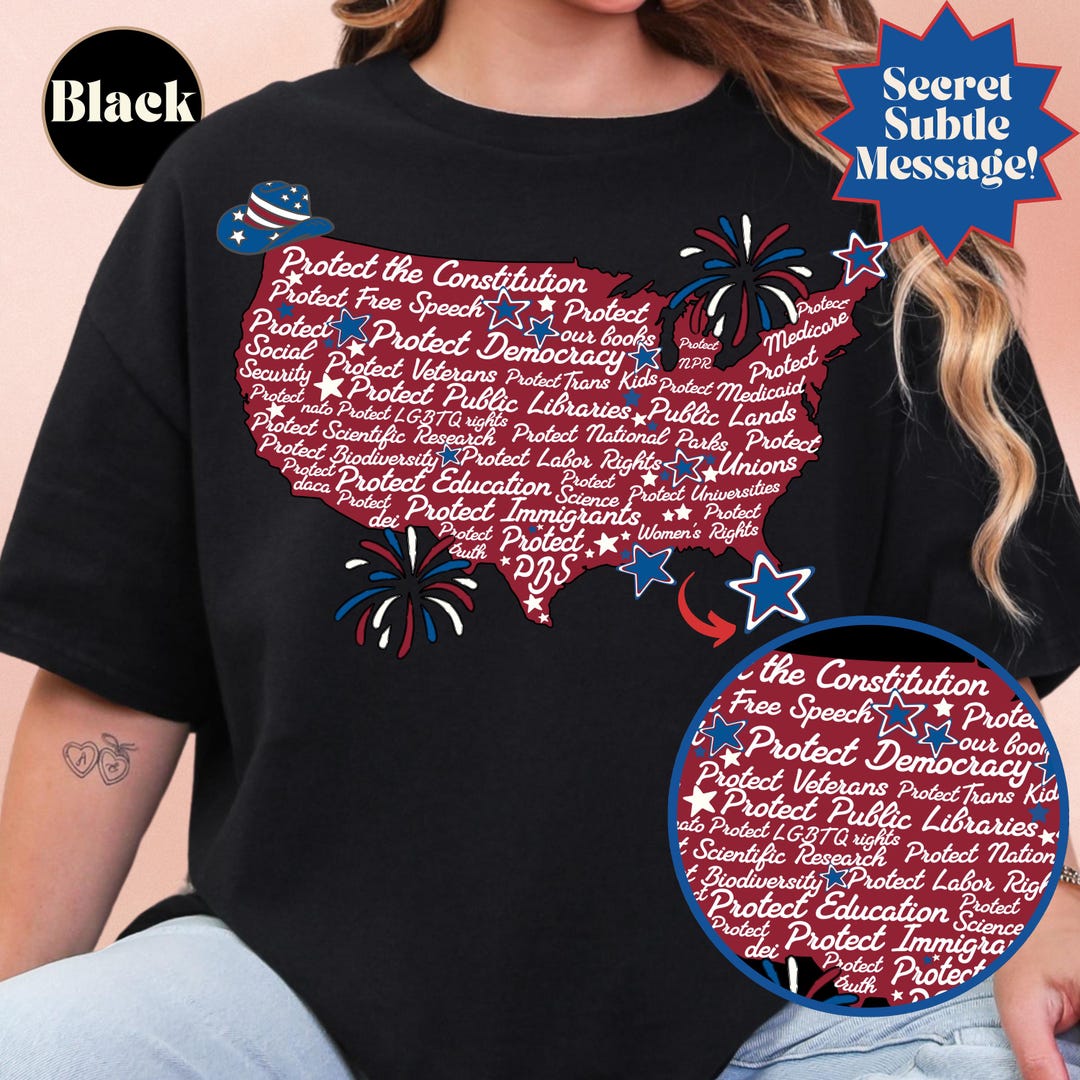 Liberal Fourth of July Tee, USA Protect Democracy Shirt, Liberal ...