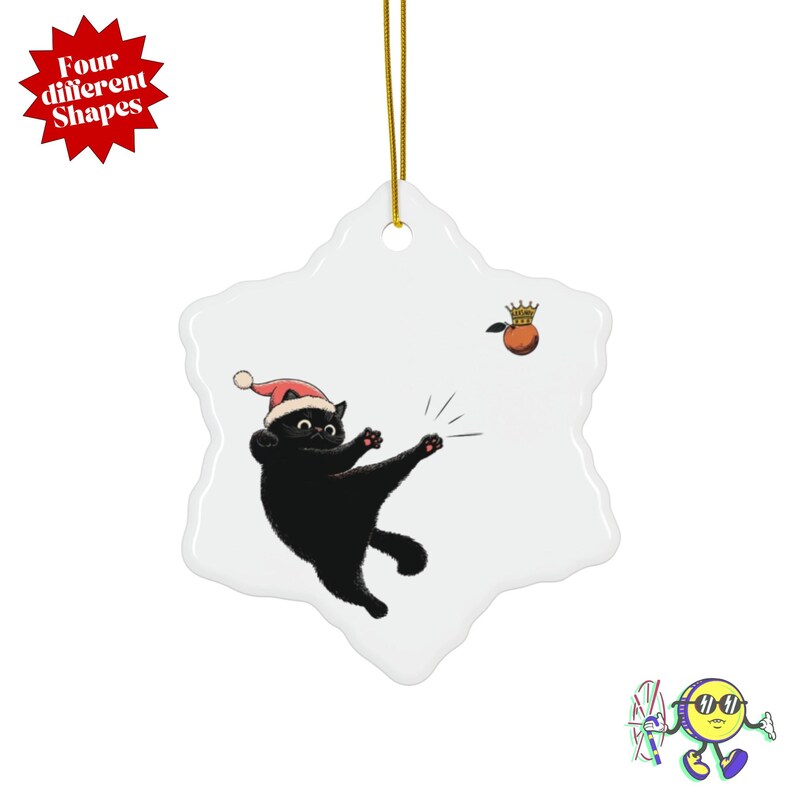 Black Cat Anti Trump Christmas Tree Ornament, No Kings Xmas Decor ...