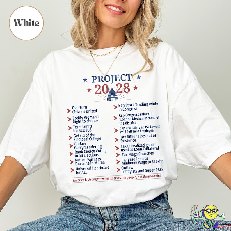 Project 2028: Vision for Democracy T-shirt, Liberal Feminist Anti ...