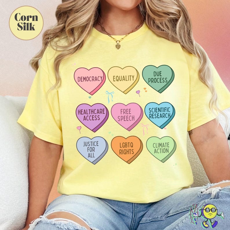 Liberal Values Valentines Shirt: Pro Democracy, Human Rights Social ...