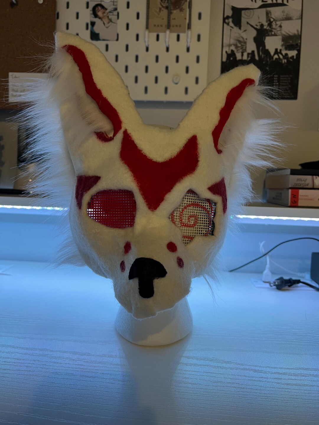 Kitsune Cat Therian Feline Mask/cat Mask Kit/ Furry Mask - Etsy