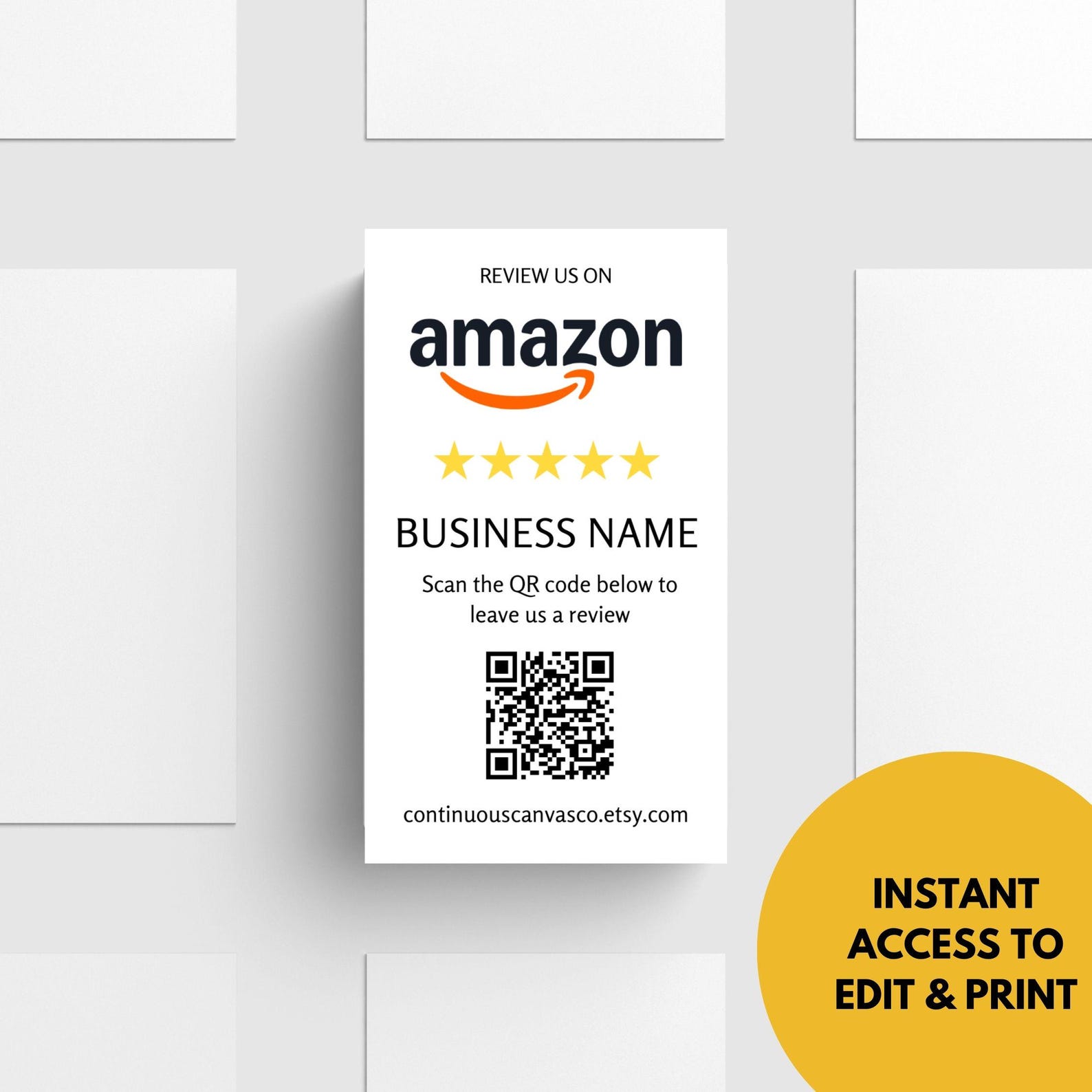 Editable Amazon Review Card Template Printable Customer Feedback ...