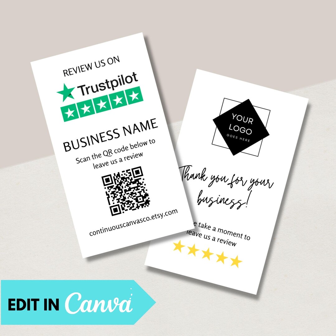 Editable Trustpilot Review Card Template Printable Customer Feedback ...