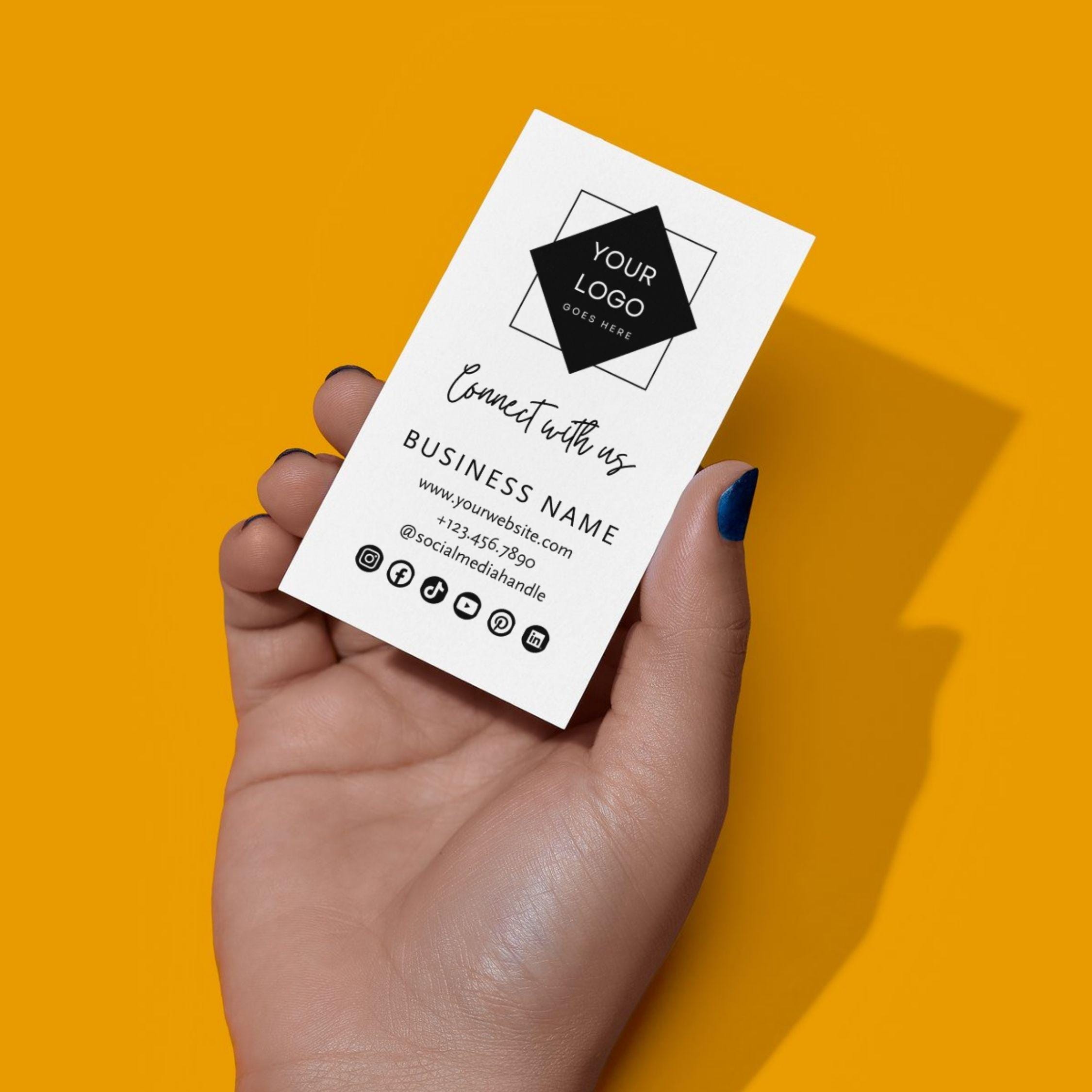 Editable Review Request Card Template With QR Code | Minimalist ...