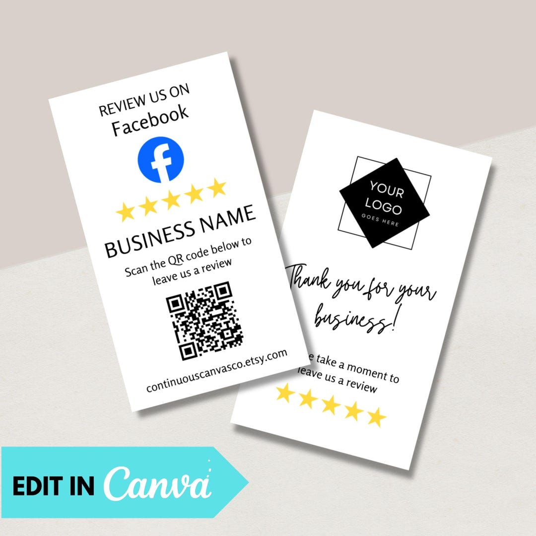 Editable Facebook Review Card Template Printable Customer Feedback ...