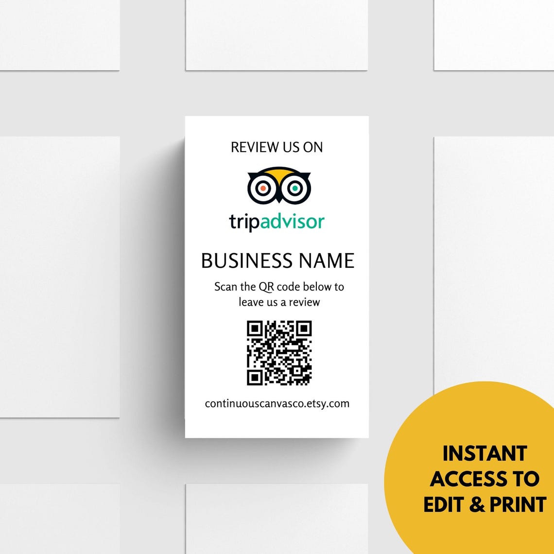 Editable Tripadvisor Review Card Template Printable Customer Feedback ...