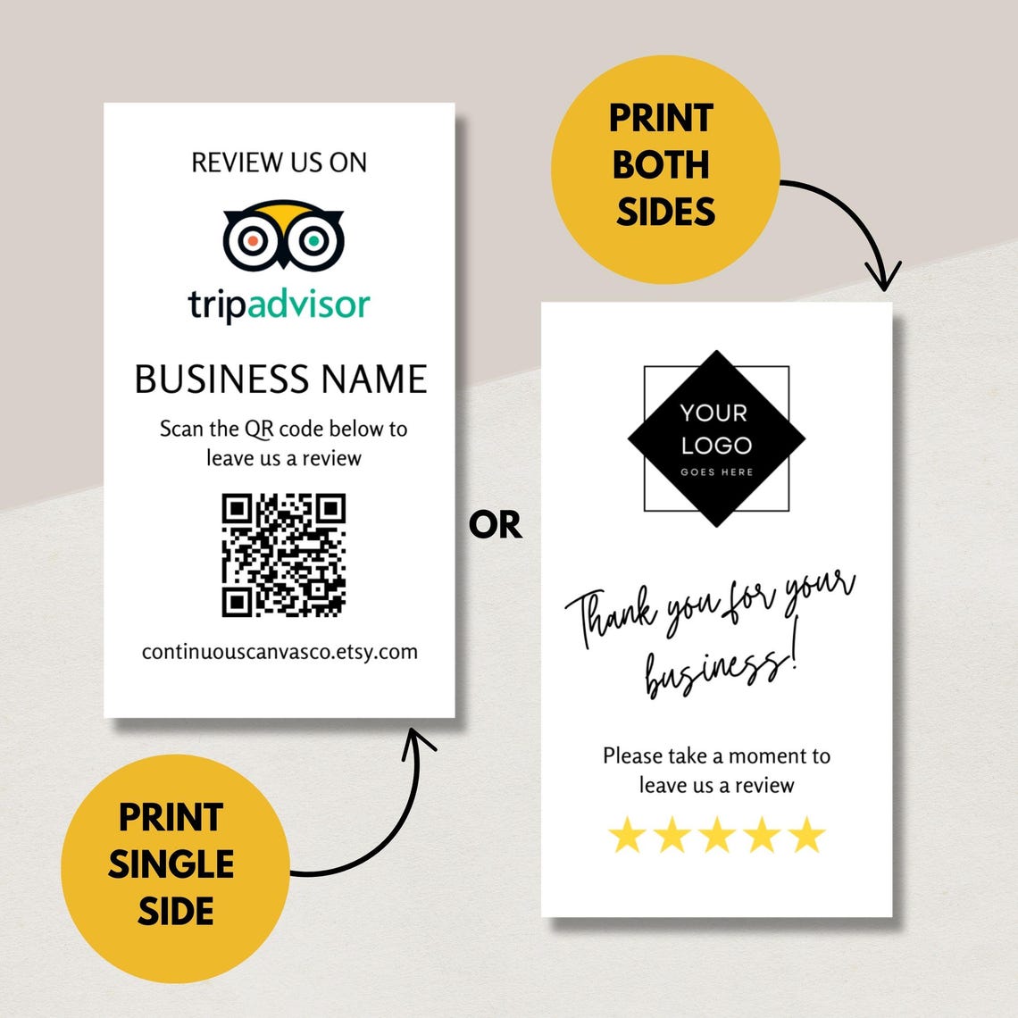 Editable Tripadvisor Review Card Template Printable Customer Feedback ...