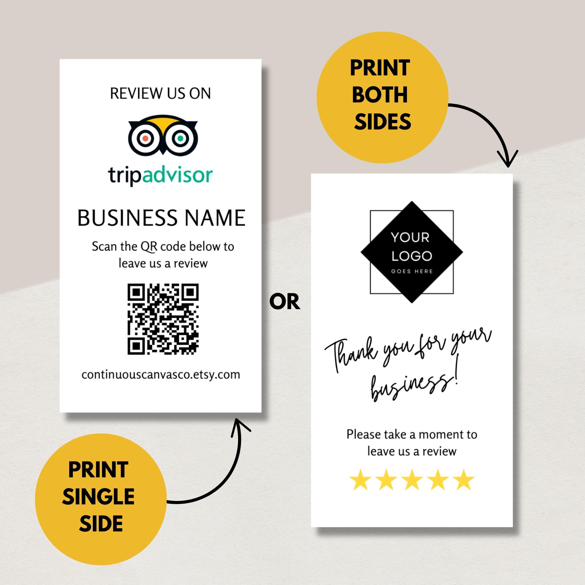 Editable Tripadvisor Review Card Template Printable Customer Feedback ...