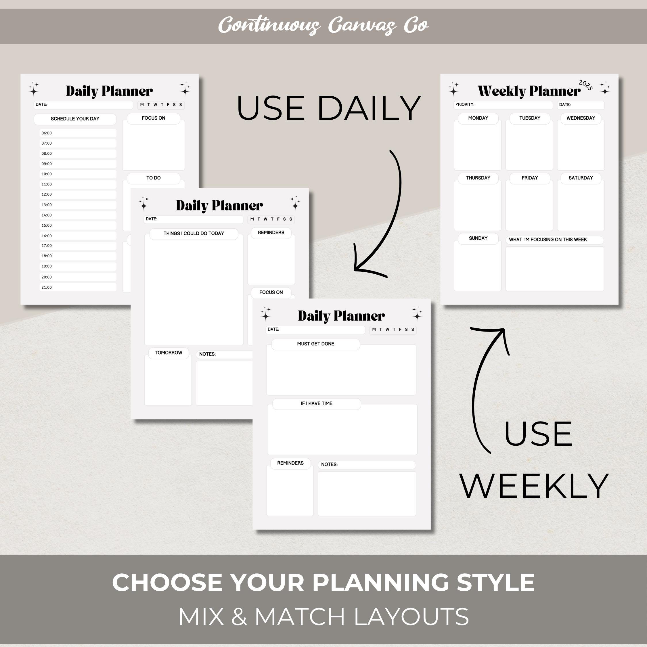 2025 Goal Setting Planner Printable | Canva Editable Business Planner ...