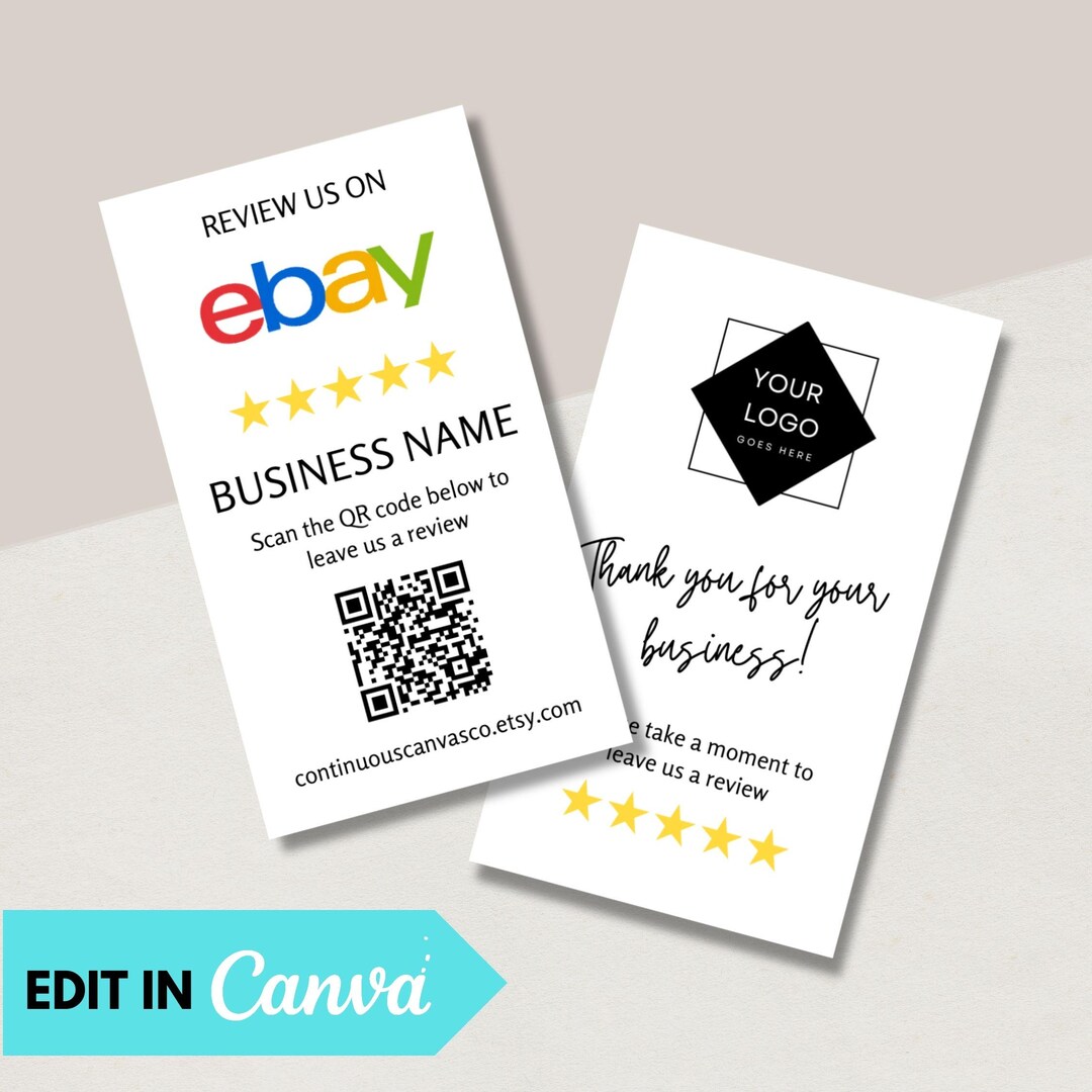 Editable Ebay Review Card Template Printable Customer Feedback Request ...